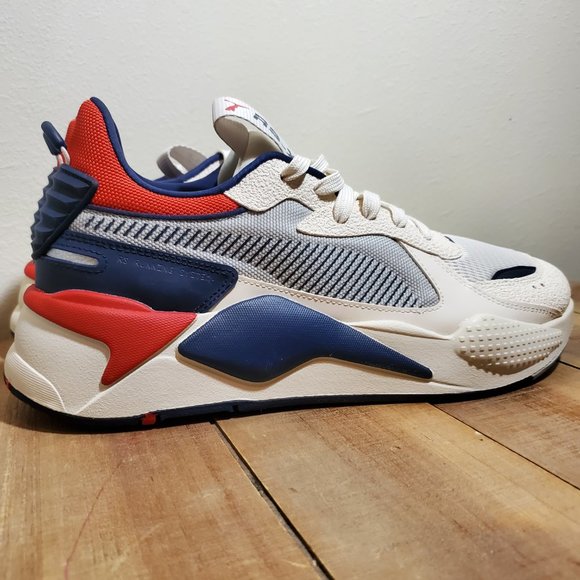 Puma | Shoes | Puma Mens Rsx Hard Drive White Peacoat Red | Poshmark